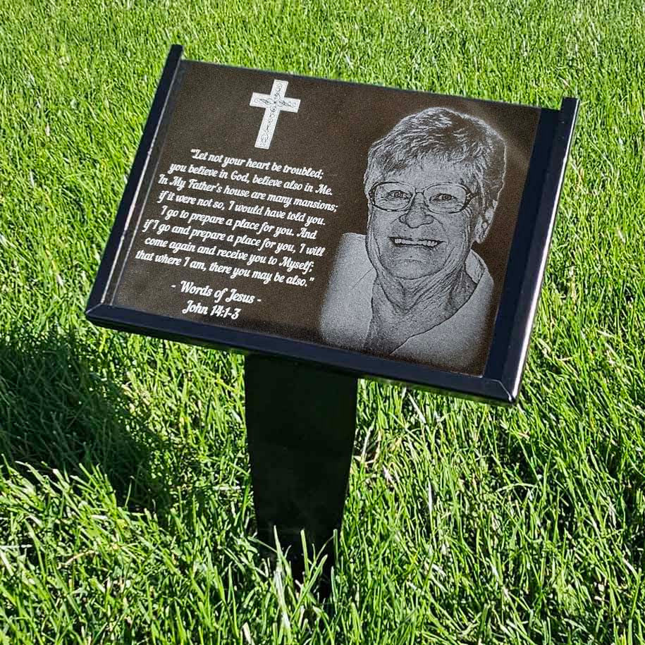 Garden Stake for Memorial Plaque | Displays 5x7 Memorial Stone – Laser ...